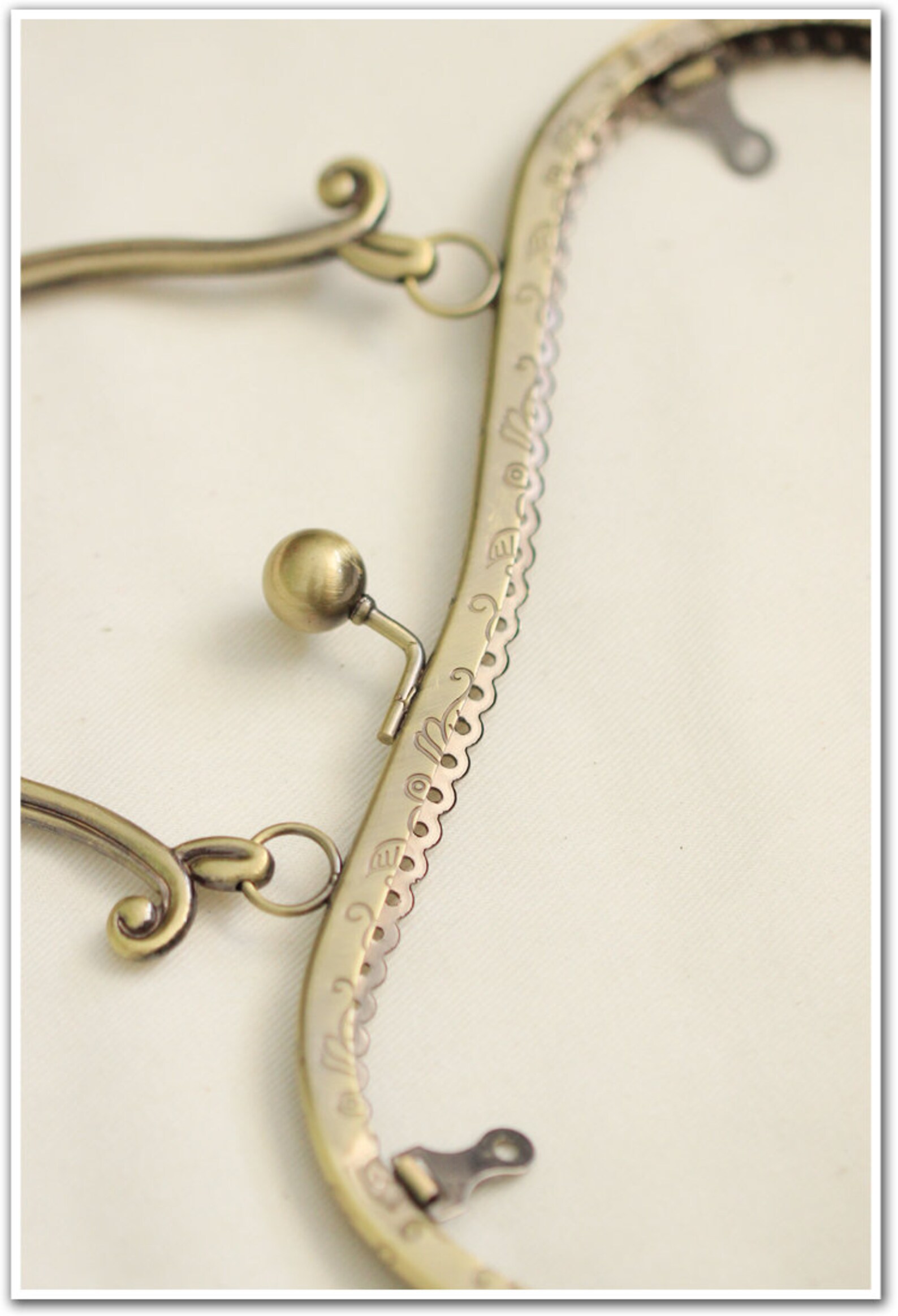 Gold Bronze Purse Frame Metal Vintage Pattern Snap Clasp For | Etsy