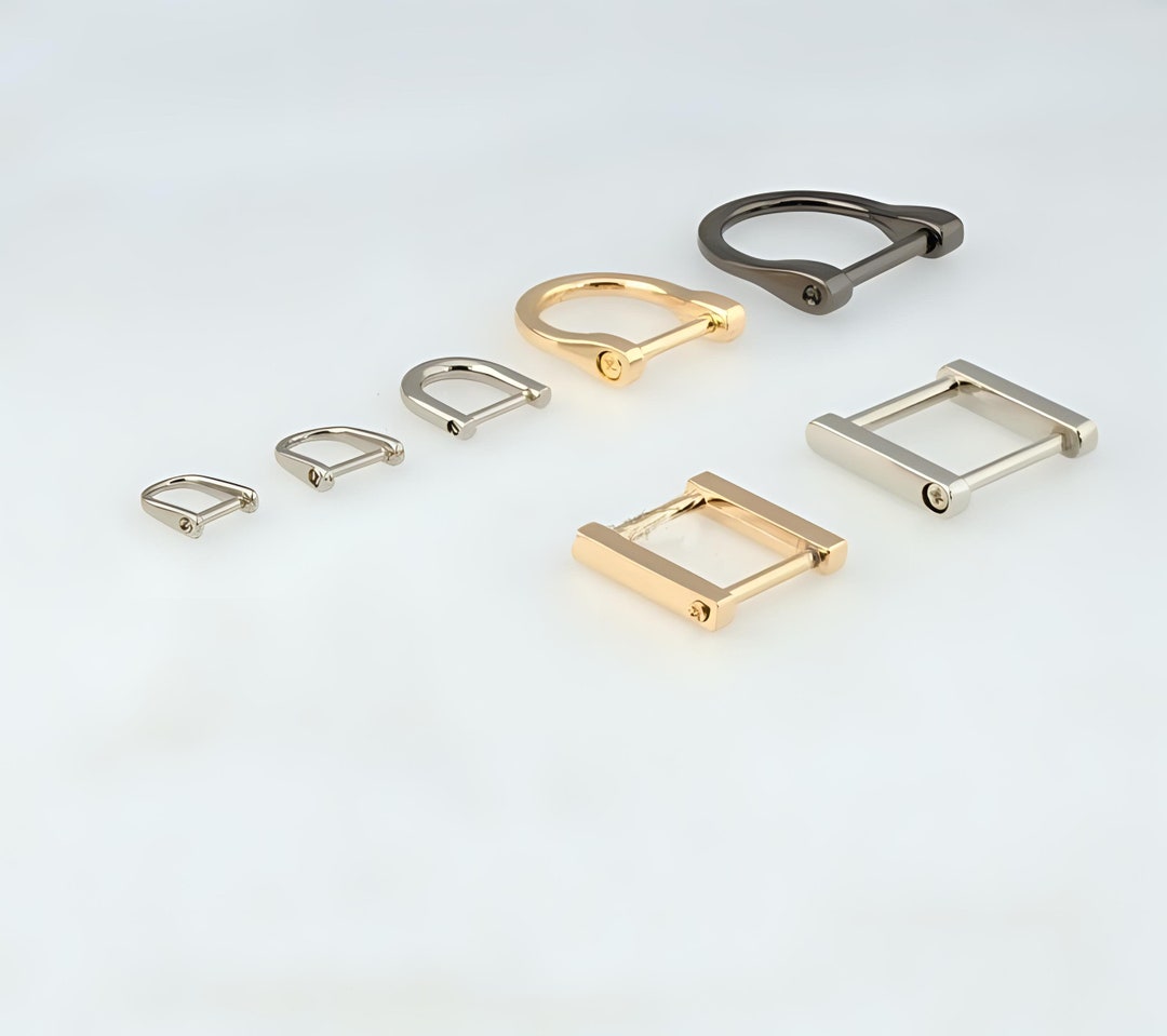D-rings Screw in Shackle Buckle Horse Shoe Vachette DIY Bag ...