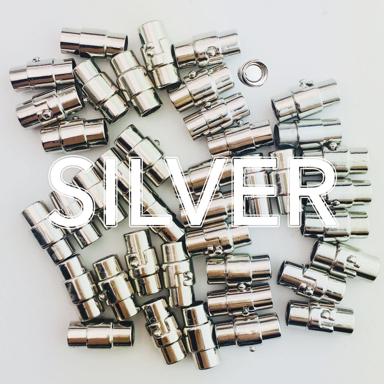 Magnetic Lock Clasp 3/4/5/6/8/10mm Silver Color Tone Brass for - Etsy