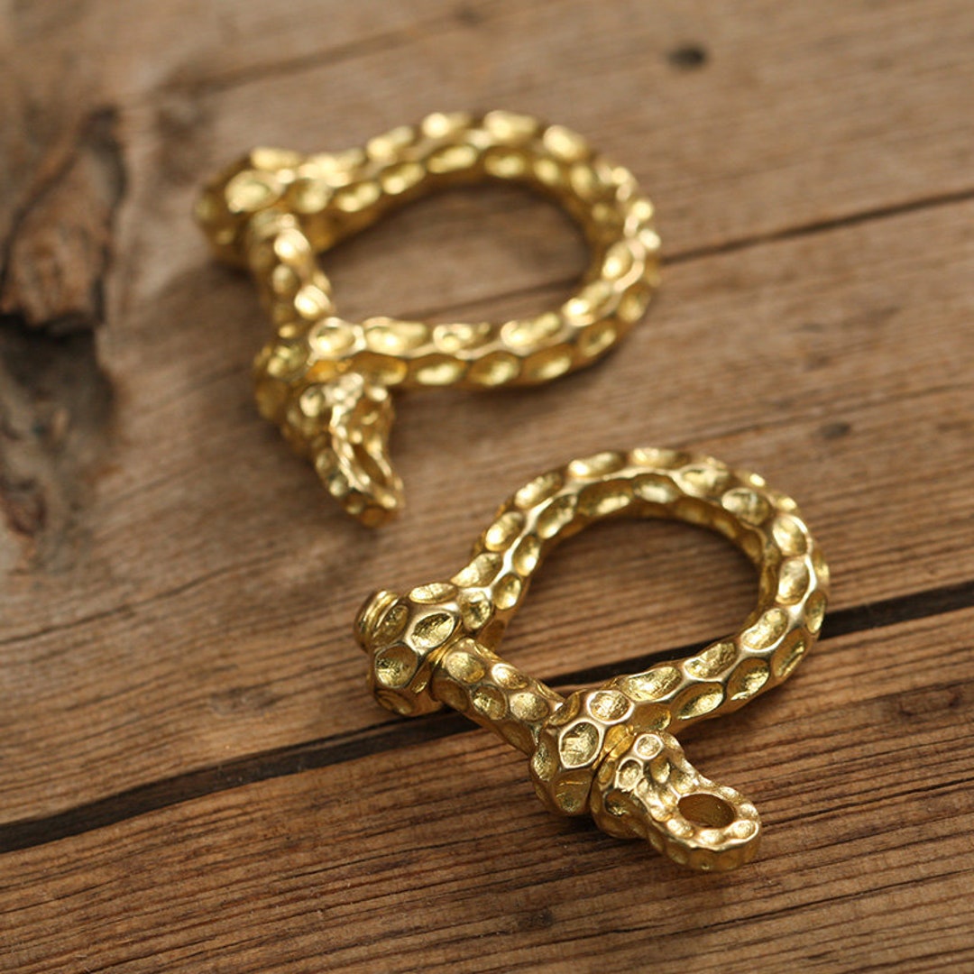 O U Shape Hammered Shackle Buckle 10 30 Mm 7/16 1 3/16 Inch Solid Brass ...