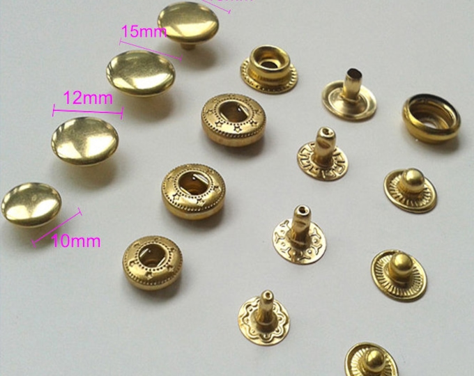 Screw Stud Button 6-12mm 1/4-1/2 Sam Brown Browne Solid | Etsy