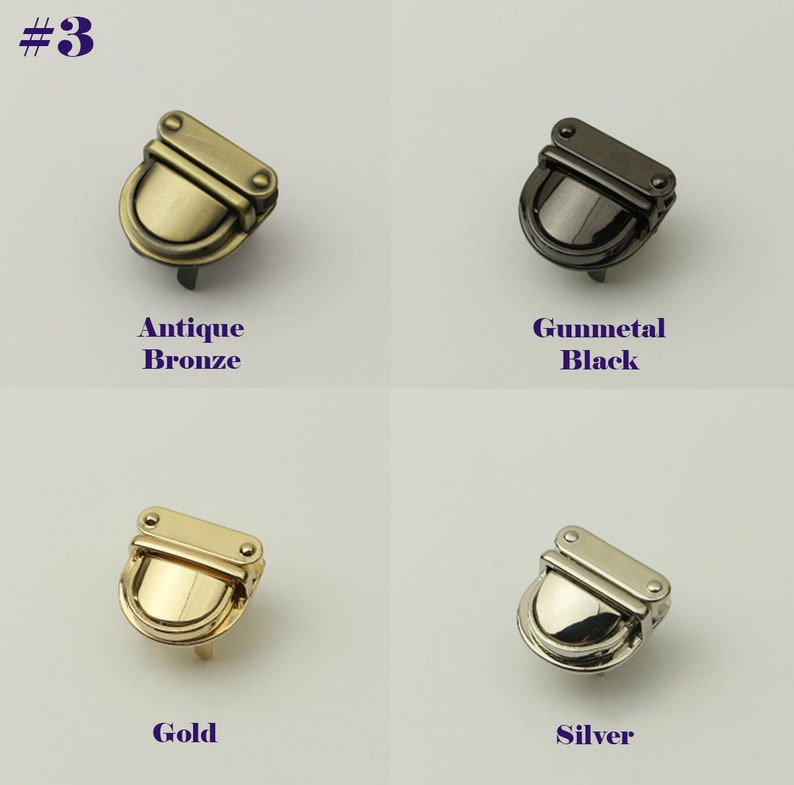 Metal Thumb Catch Tuck Lock Oval Triangle Flap Clasp Push Clutch Case ...