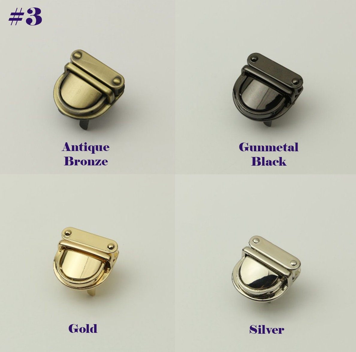 Metal Thumb Catch Tuck Lock Oval Triangle Flap Clasp Push | Etsy