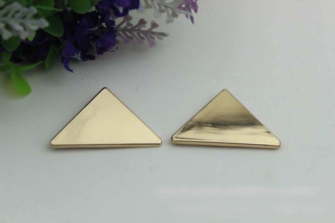 Triangle Purse Charm Label 40mm 1 5/8" Metal Gold Hardware Leather Bag ...