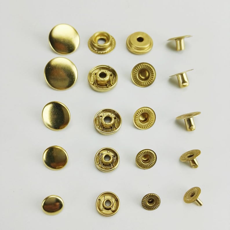 Solid Brass Round S Spring Snap Button 8 10 12 15 Mm Tich - Etsy UK