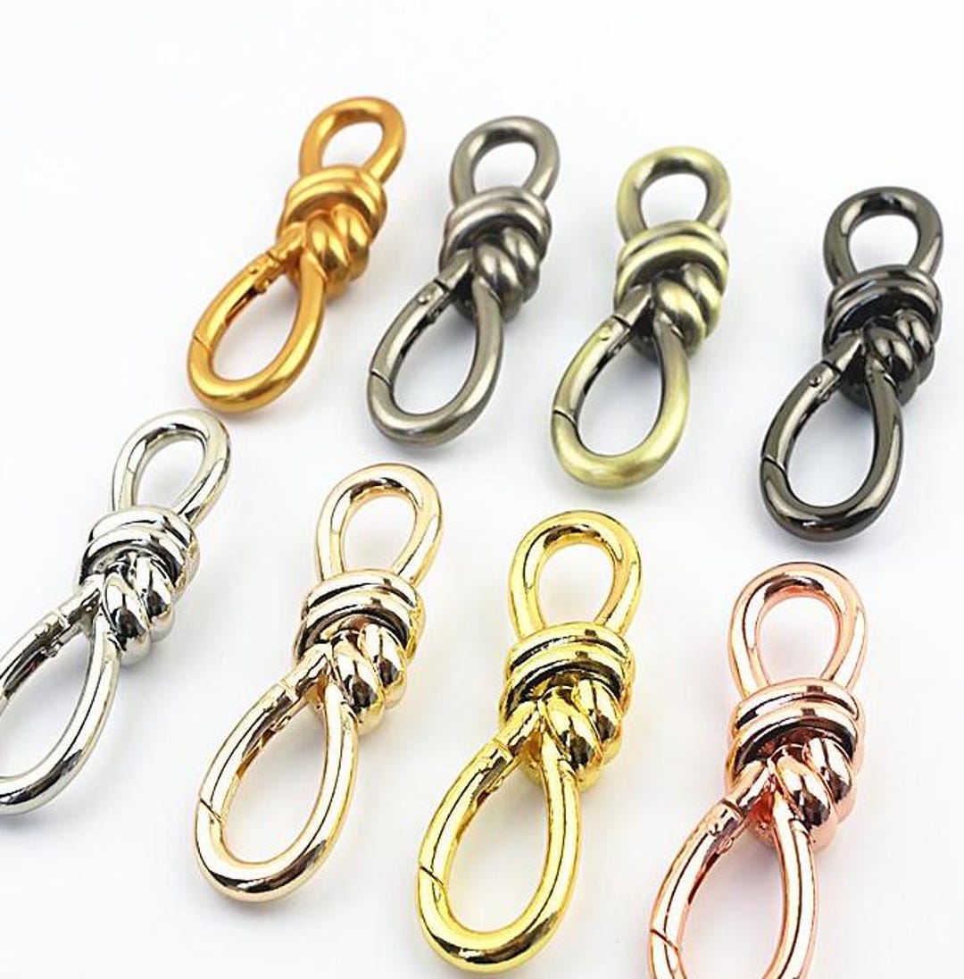 Knot Push Gate Ring 5/8" 15mm Metal Snap Hook Spring Ring Clip Clasp ...