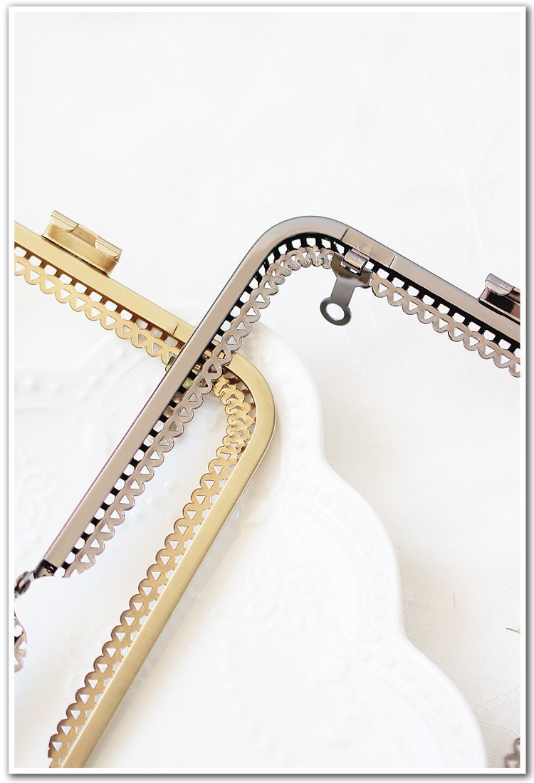 Gunmetal Black Purse Frame Metal Vintage Pattern Snap Clasp - Etsy