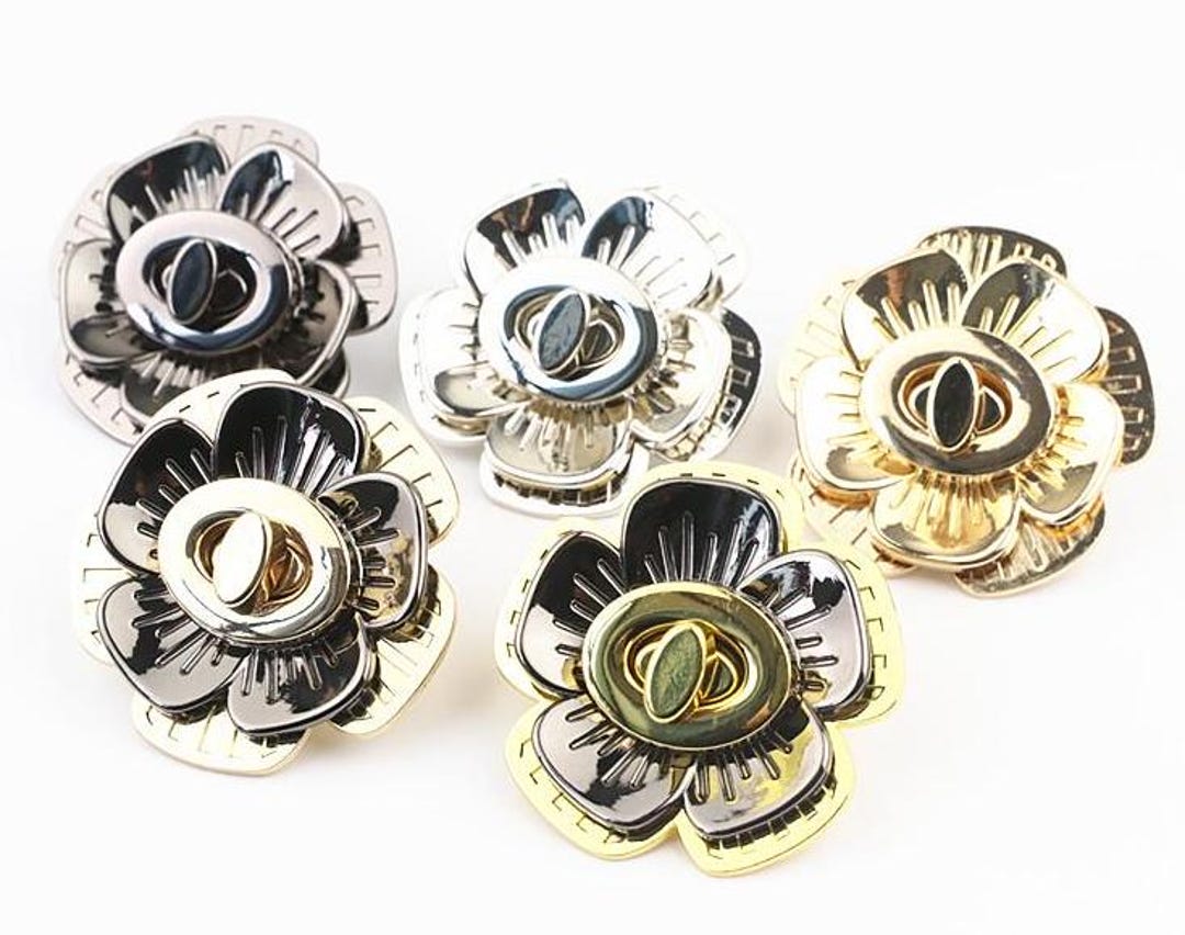 Flower Turn Lock 48mm 1 7/8" Metal Purse Twist Lock Closure Heavy Duty ...