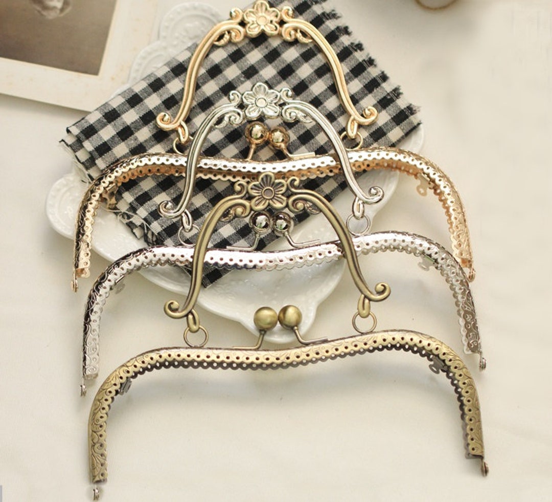 Gold Bronze Purse Frame Metal Vintage Pattern Snap Clasp for - Etsy