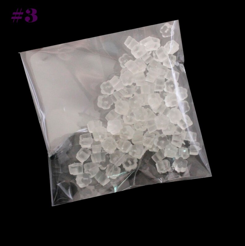 Invisible Clear Flat Rubber Earring Back 3 4 5 Mm Plastic Ear | Etsy