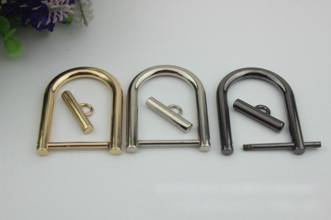 D-rings Screw in Shackle Horseshoe Buckle Toggle Clasp Purse Strap ...