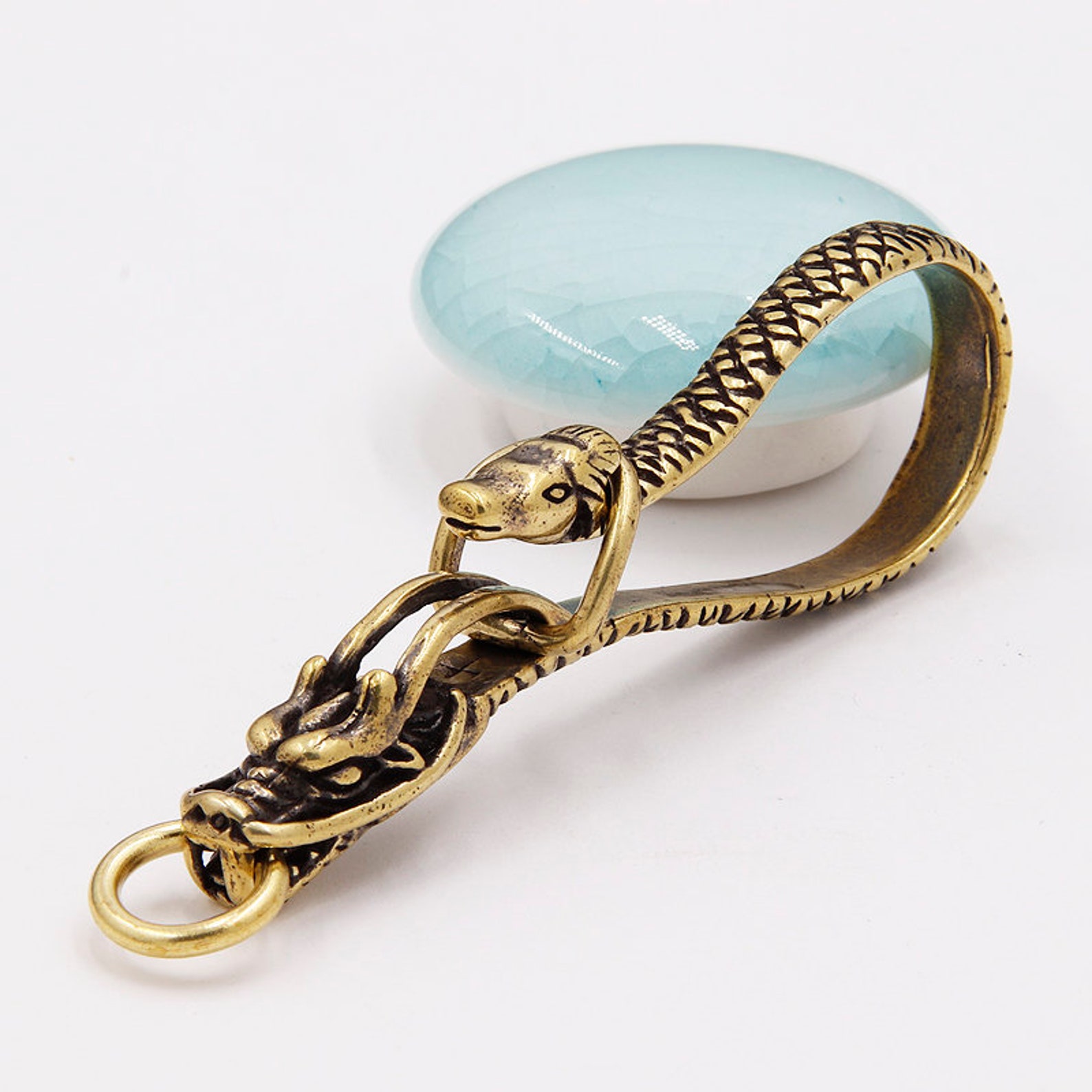 Solid Brass Keychain Keyring 1 3 Inch Coil Fob Copper Leathercraft ...