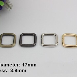Square Rectangle Purse Strap Slider 10/100 Pcs Set Metal Single Loop ...