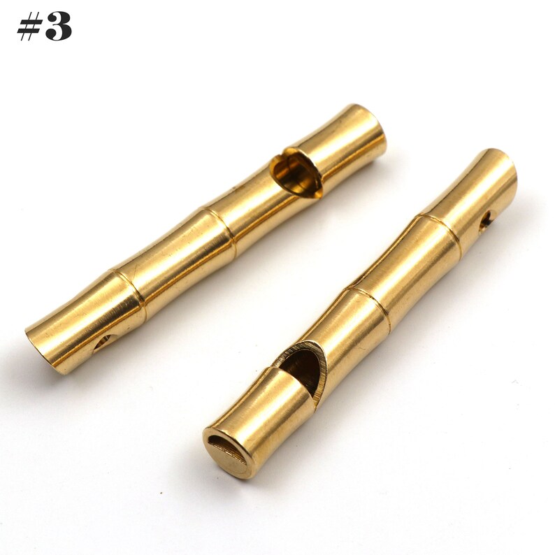 Solid Brass Pocket Whistle Fob Pendant Key Ring Keychain Outdoor EDC ...