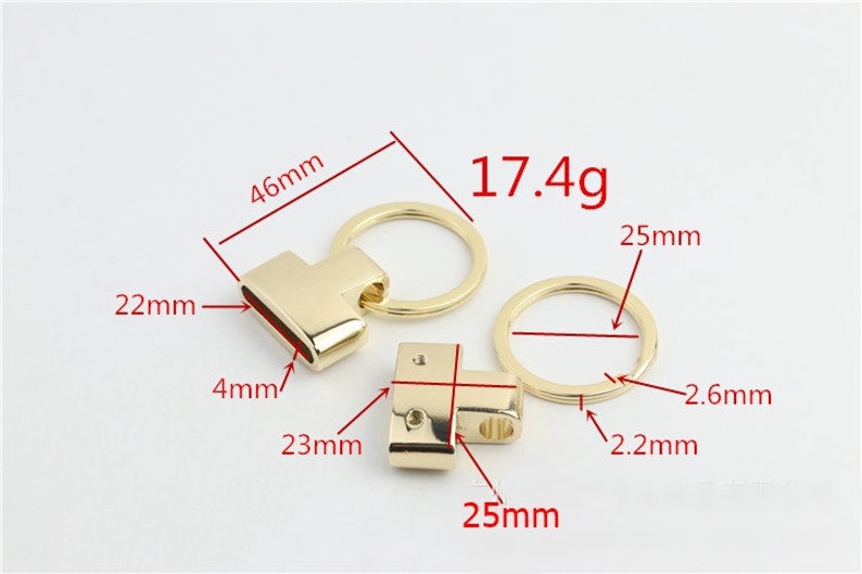 Key Fob End Cap Split Key Ring 1 Inch 25mm Key Chain Key Wristlet Charm ...
