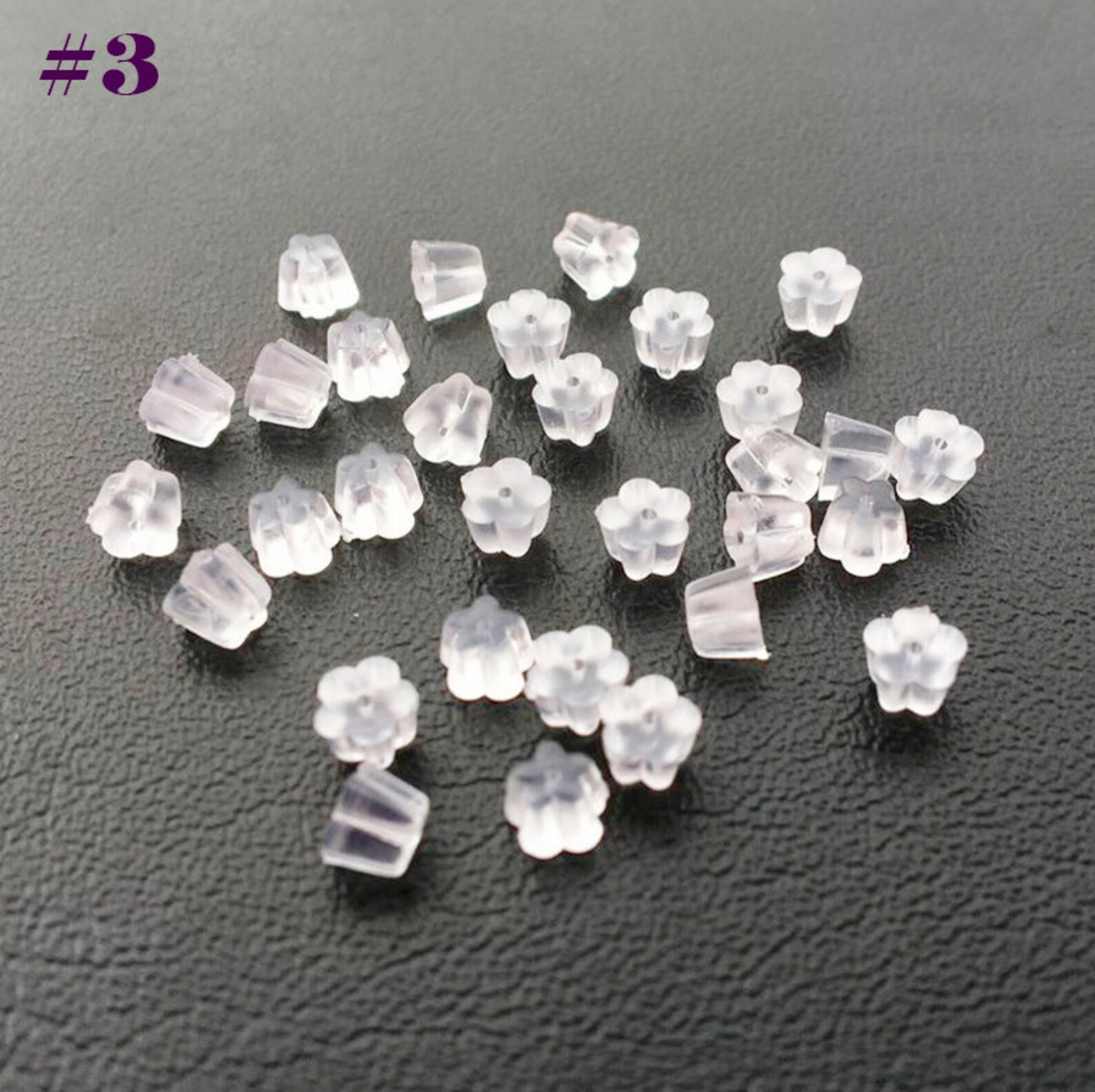 Invisible Clear Flat Rubber Earring Back 3 4 5 Mm Plastic Ear | Etsy