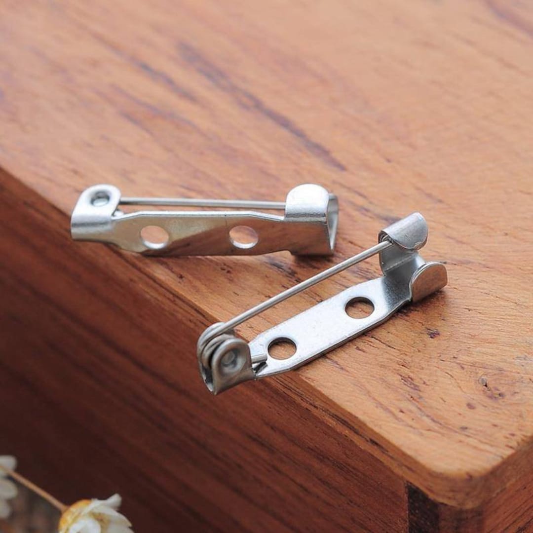 Surgical Stainless Steel Brooch Bar Pin Back 14 17 19 Mm Silver Tone ...