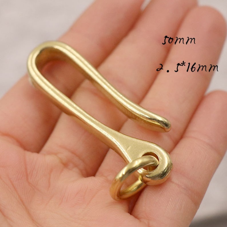 Solid Brass U Hook, Snake Bite Hook, Snake Hook, Belt Hook, Key Ring ...