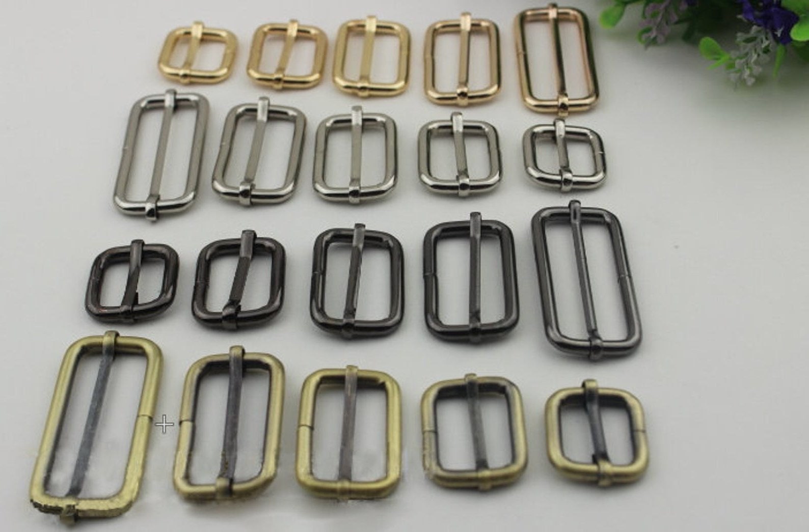 Rectangle Purse Strap Slider Metal Loop Slide Buckle Adjuster Keeper ...