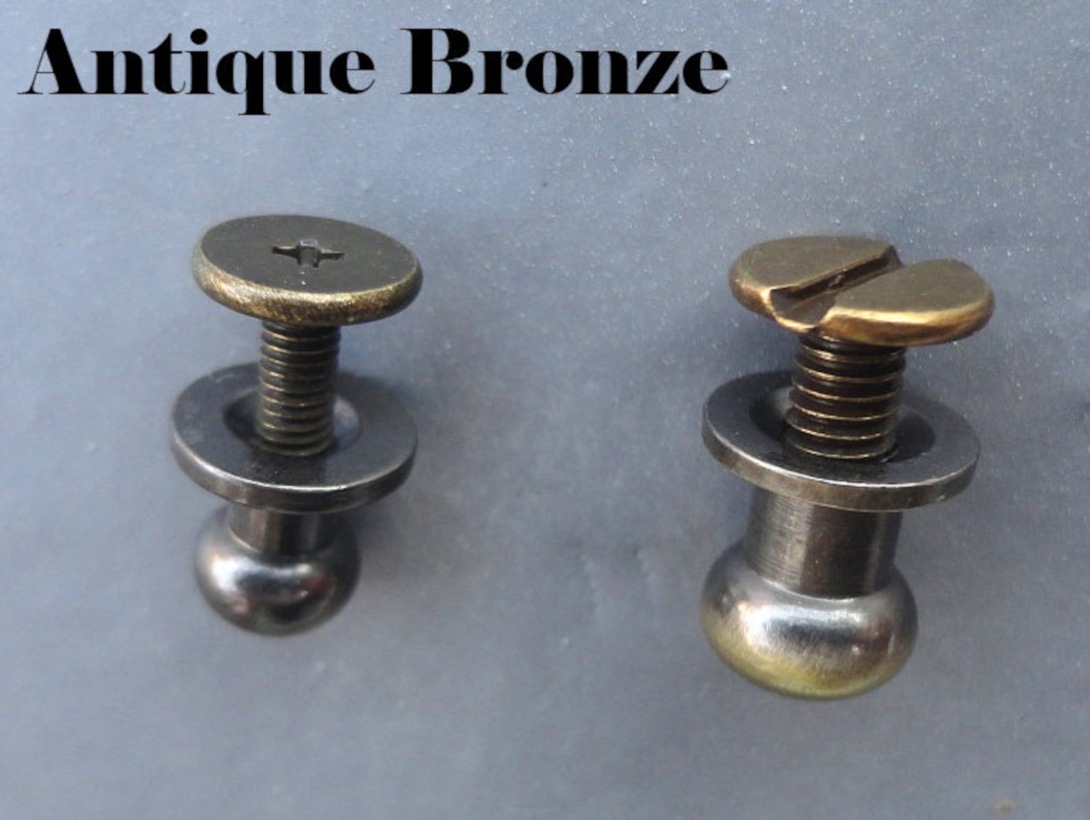 Screw Stud Button 6-12mm 1/4-1/2" Sam Brown Browne Solid Brass Round ...