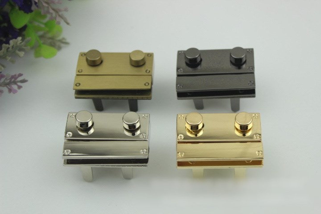 Rectangle Twist Turn Lock 40mm Purse Charm Organizer Luggage Hardware ...