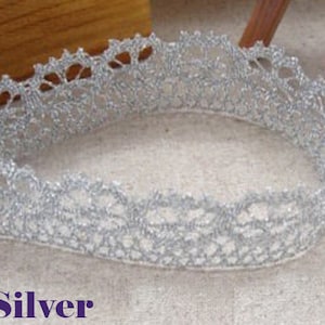 Lace Edge 30mm Trim Ribbon Metallic Sewing Gold Silver 1 3/16" Sold by ...