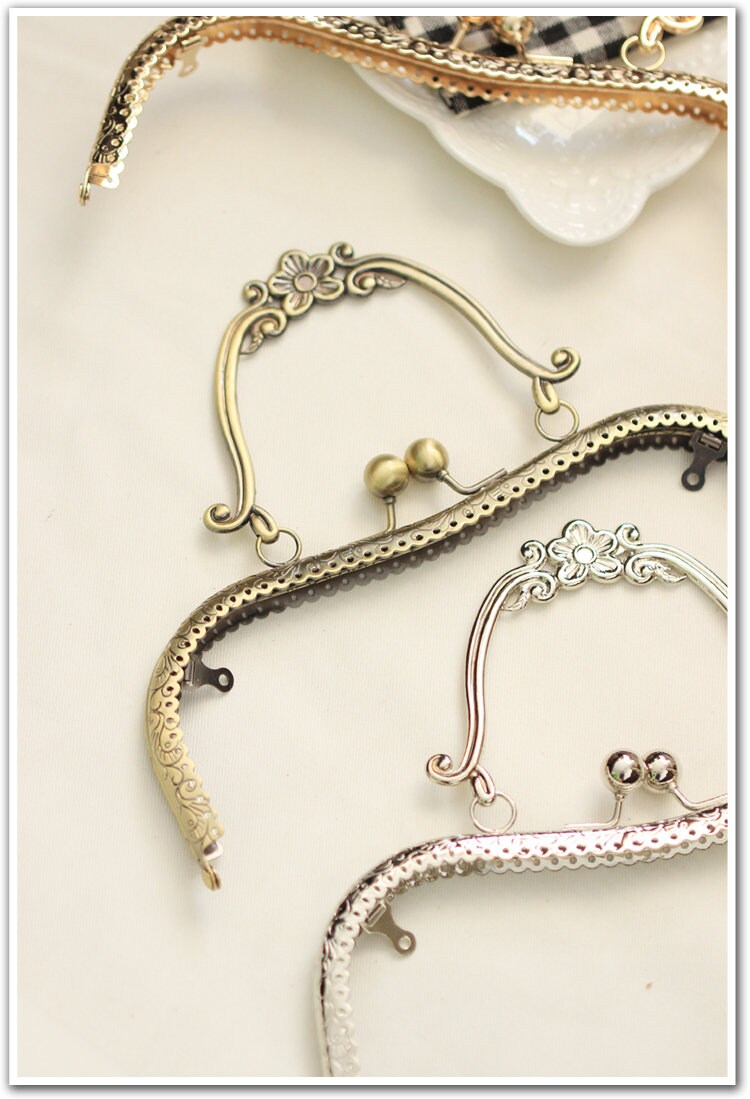 Gold Bronze Purse Frame Metal Vintage Pattern Snap Clasp for - Etsy