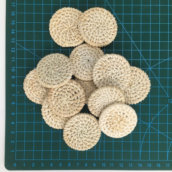 Natural Rattan Bamboo Coins for Socket Phone Grips Wood | Etsy