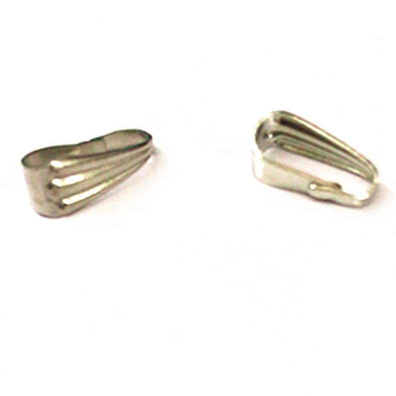 Stainless Steel Plain Snap Bail 6X2.5 9X3.9 Mm Silver Spring Pinch Clip ...