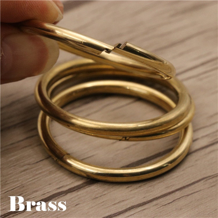 Solid Brass Jumplock 32-50mm Lock Clip Snap Jump Ring Key 1 5/16 2 ...
