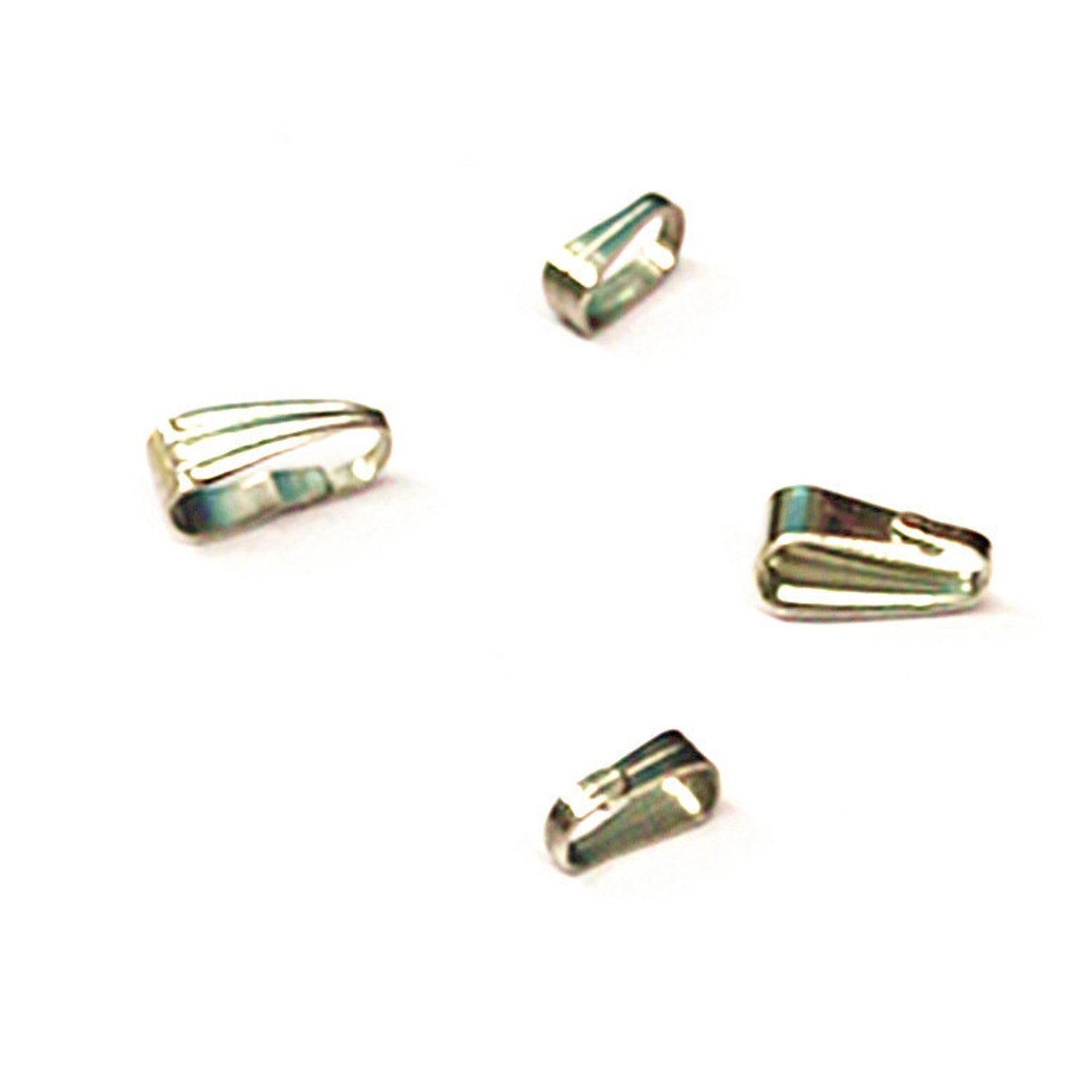 Stainless Steel Plain Snap Bail 6X2.5 9X3.9 Mm Silver Spring Pinch Clip ...