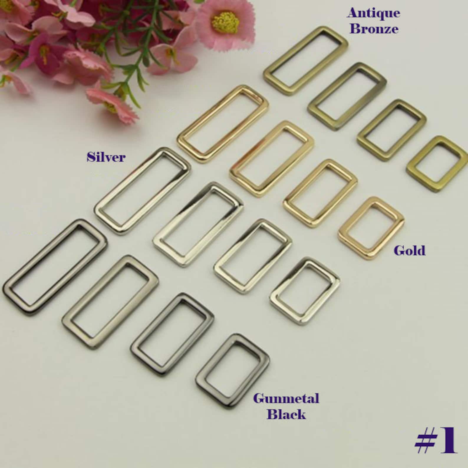 Metal Slide Buckle 20 25 38mm 3/4 1 Inch Strap Adjuster Gold Silver ...