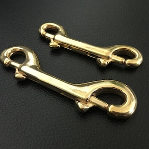 Solid Brass Double End Trigger Snap Hook Bag Key Keychain Metal Clips Luggage Clip Hook Heavy ...