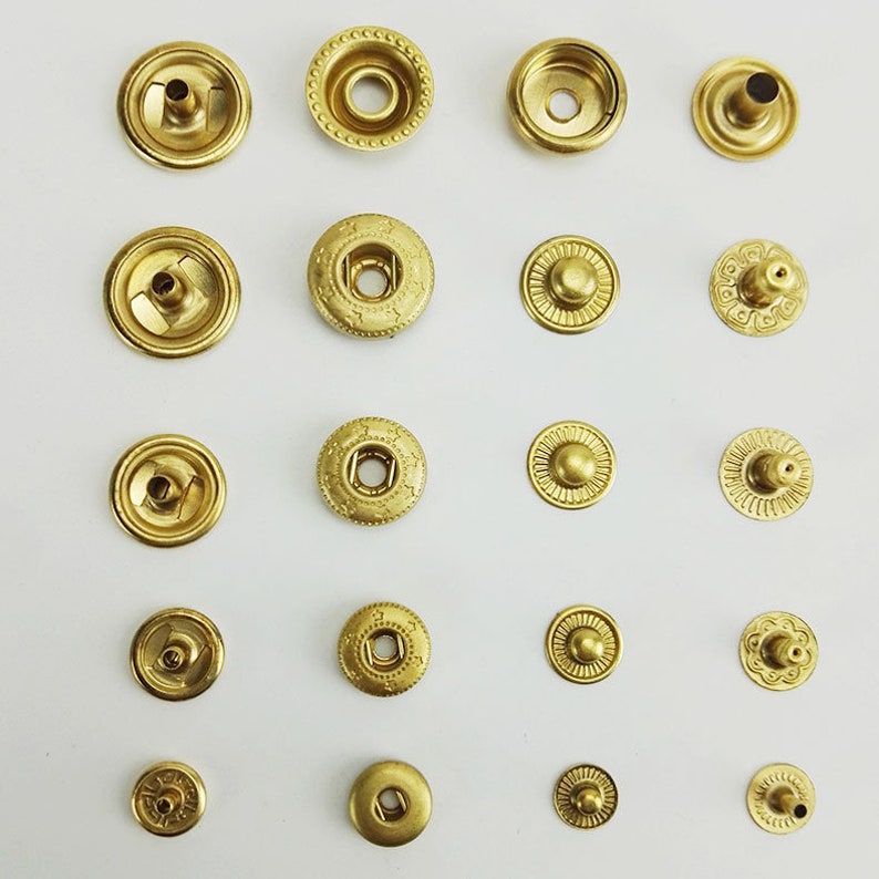 Solid Brass Round S Spring Snap Button 8 10 12 15 Mm Tich - Etsy UK