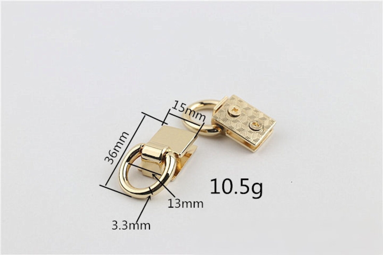 Strap Handles Connector 1/2 Inch 13mm Lock Buckle Gold Hardware Leather ...