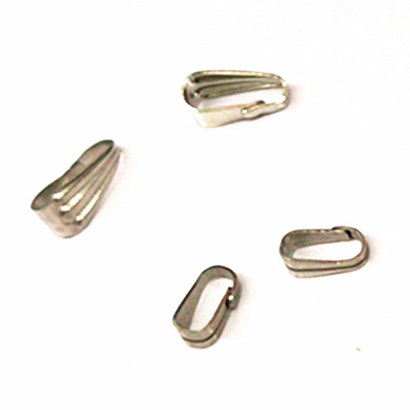 Stainless Steel Plain Snap Bail 6X2.5 9X3.9 Mm Silver Spring Pinch Clip ...