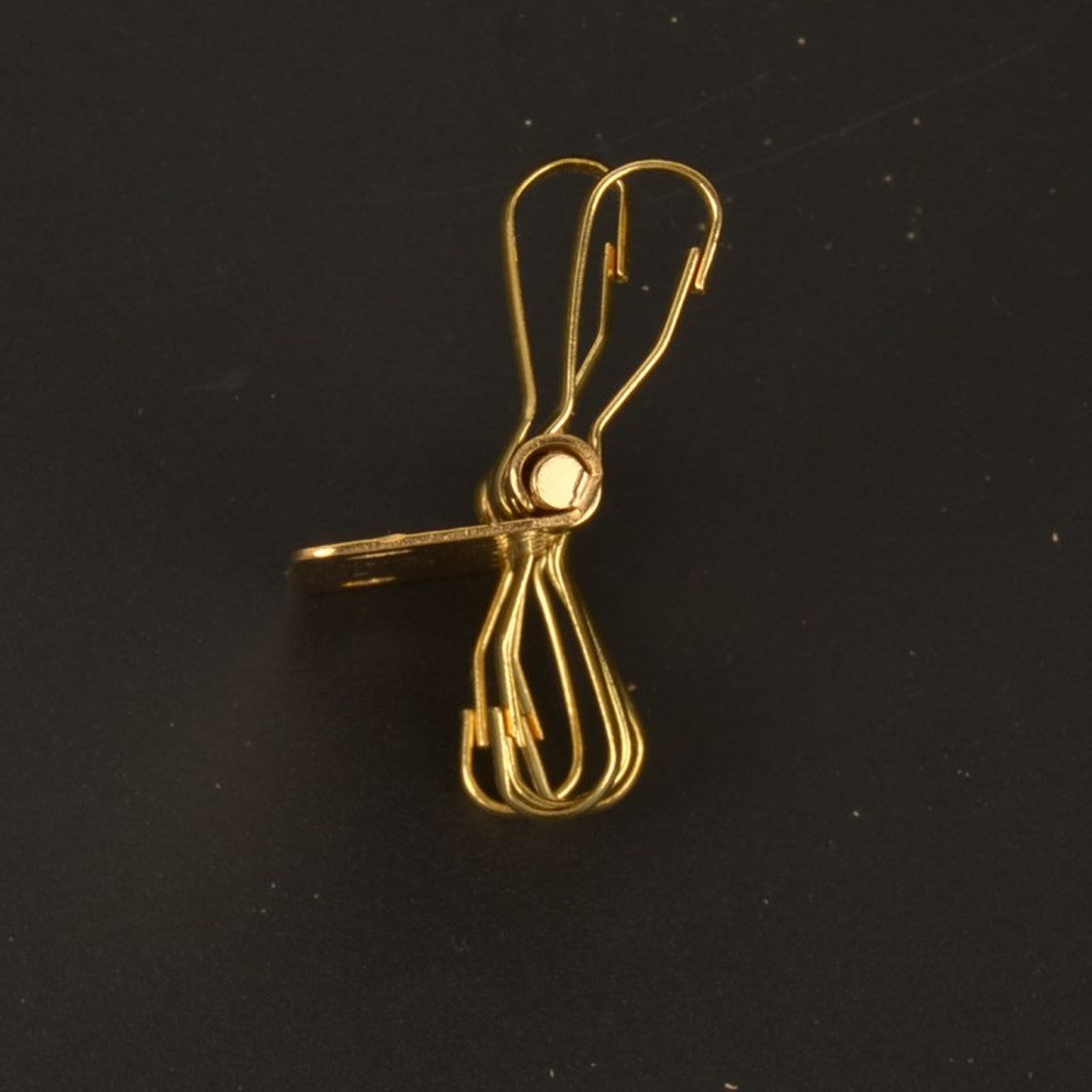 Solid Brass Key Holder Plate 6 Hooks 2 Inch Spring Snap Keyring Purse ...