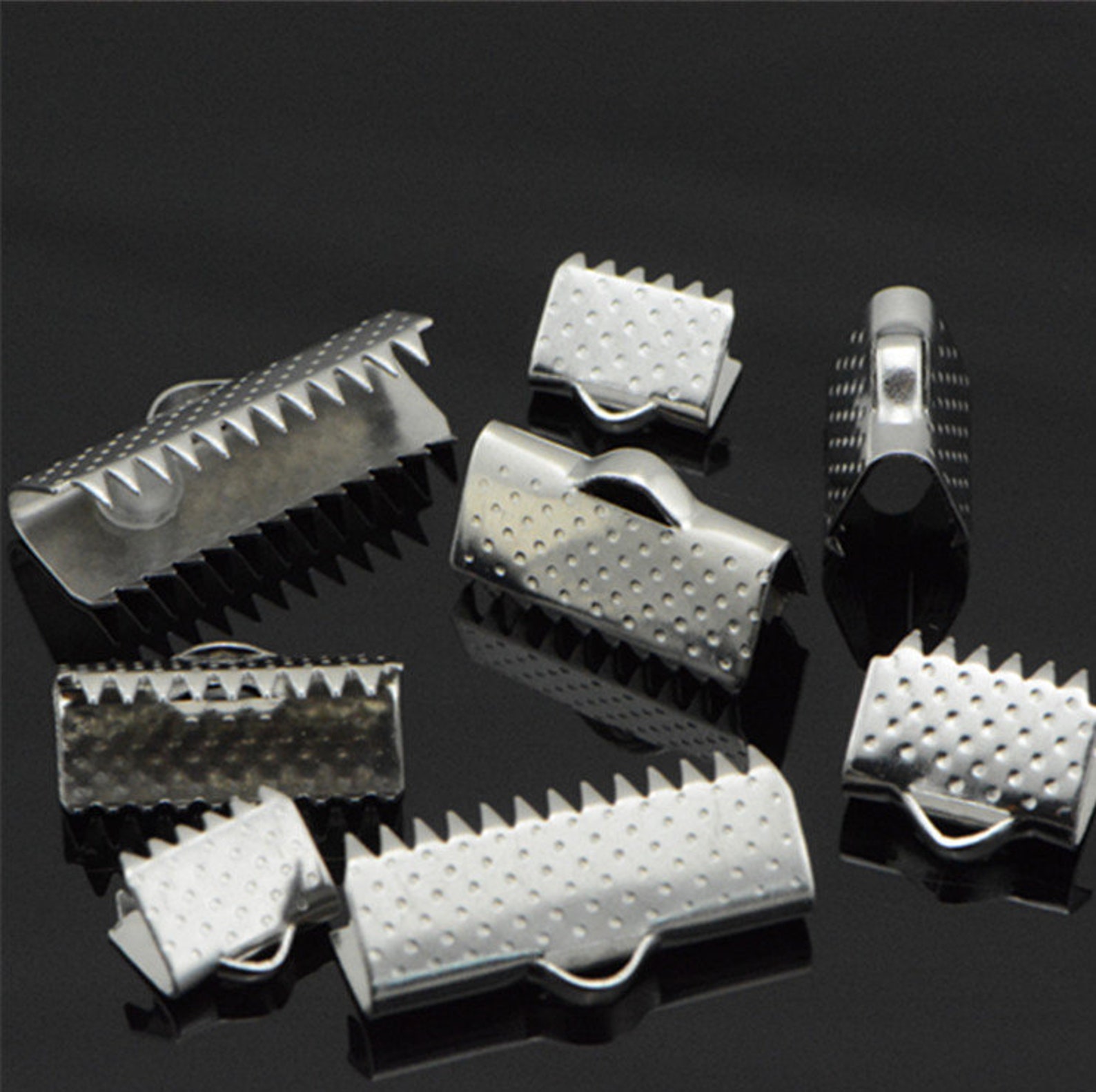 Stainless Steel Ribbon Clip Clamp Cord Crimp 6.5 8.5 10 13 15 20 25 Mm ...