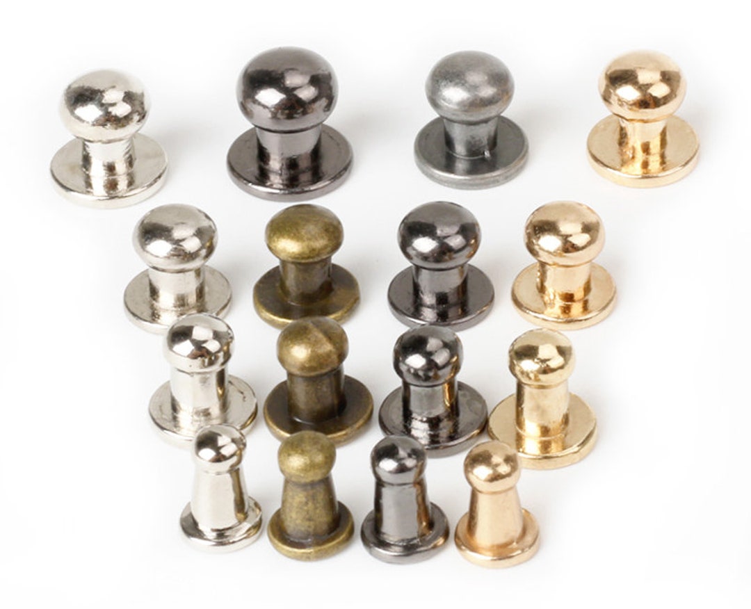 Brass Screw Stud Button 6 8 10 Mm Round Head Brown Browne Gold Bronze ...