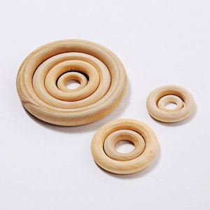 Blank Round Wood Ring 2 3 4 5 6 9 Cm Cutout Bangle Loop Hoop Smooth ...