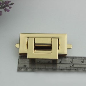 Rectangle Twist Turn Lock 45mm Purse Charm Organizer Luggage Hardware ...