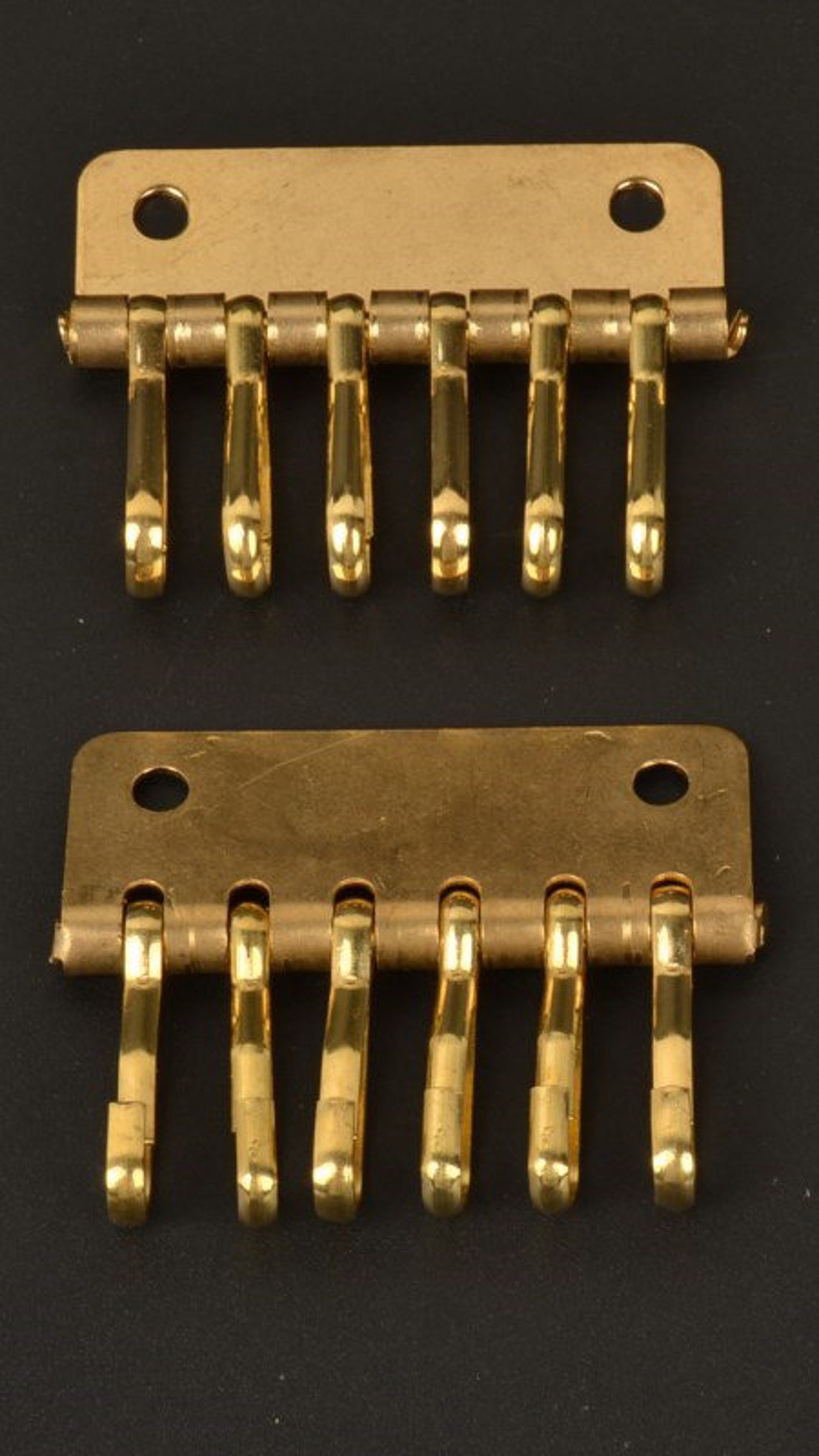 Solid Brass Key Holder Plate 6 Hooks 2 inch Spring Snap | Etsy