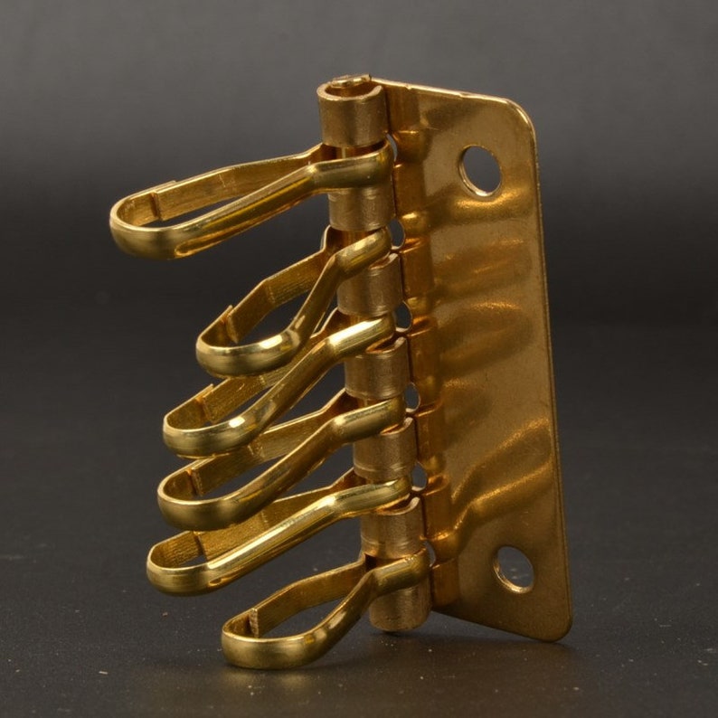 Solid Brass Key Holder Plate 6 Hooks 2 Inch Spring Snap - Etsy