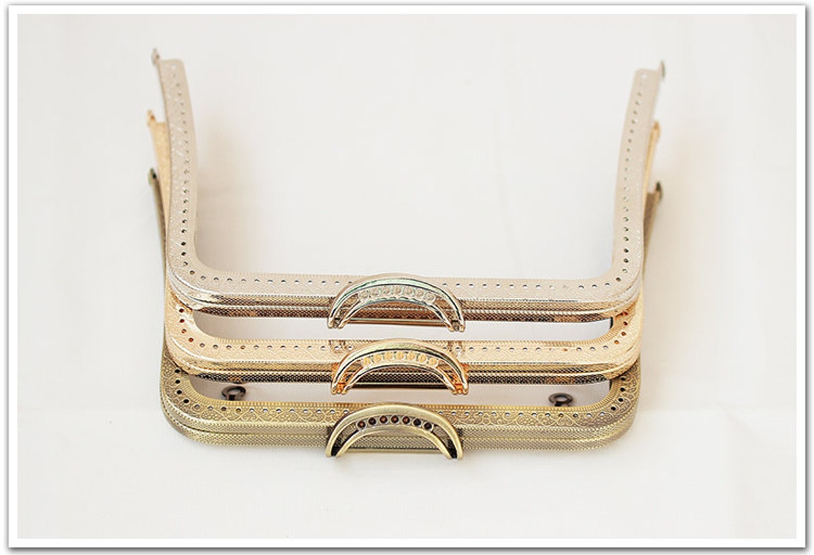 Gold Purse Frame Metal Vintage Pattern Snap Clasp for Bag Sewing Clutch ...