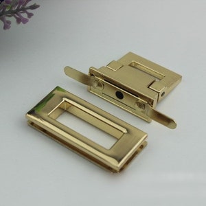 Rectangle Twist Turn Lock 45mm Purse Charm Organizer Luggage Hardware ...