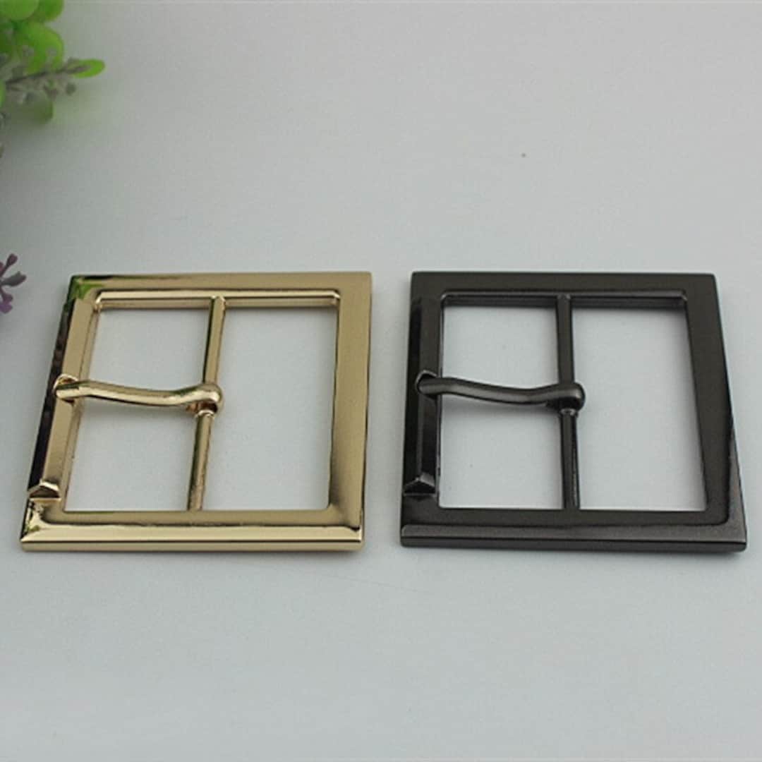Big Square Center Bar Metal Buckle 50mm 2" for Belt Silver Gold Black ...