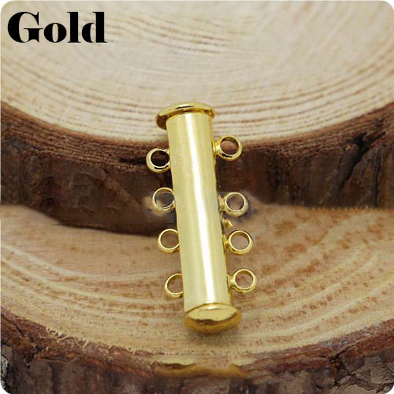 Brass Multi-strand Magnetic Tube Bar Slide Lock Clasp 2 3 4 5 6 7 8 9 ...