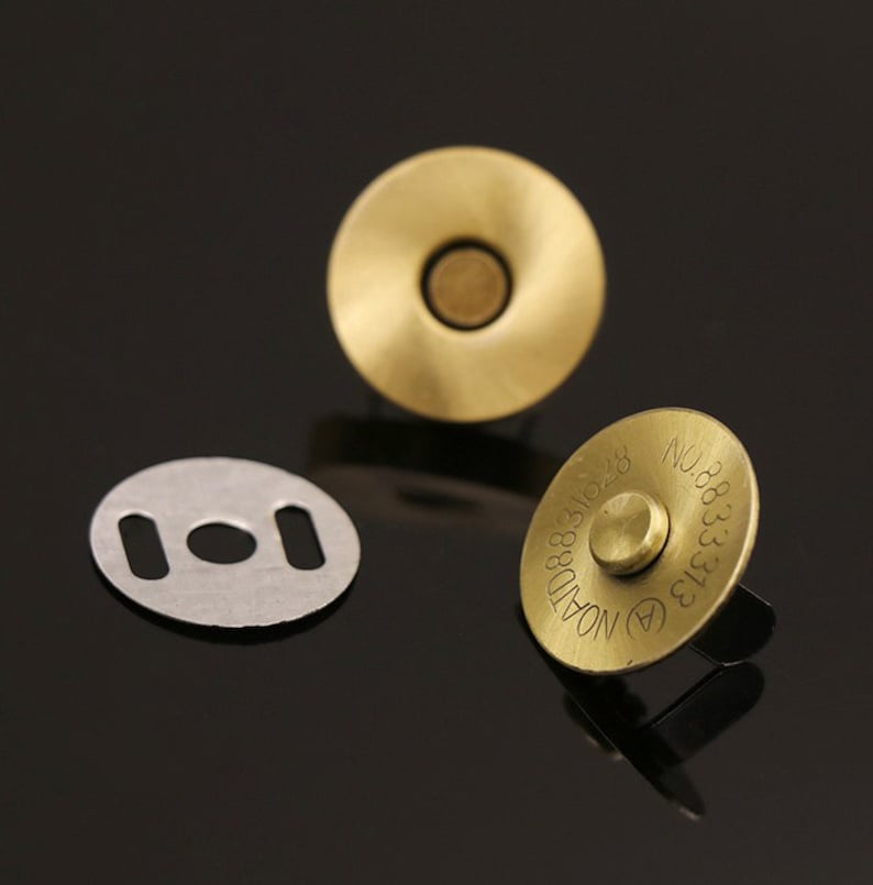 Raw Solid Brass Magnetic Snap With Prongs 18mm Round Closure | Etsy