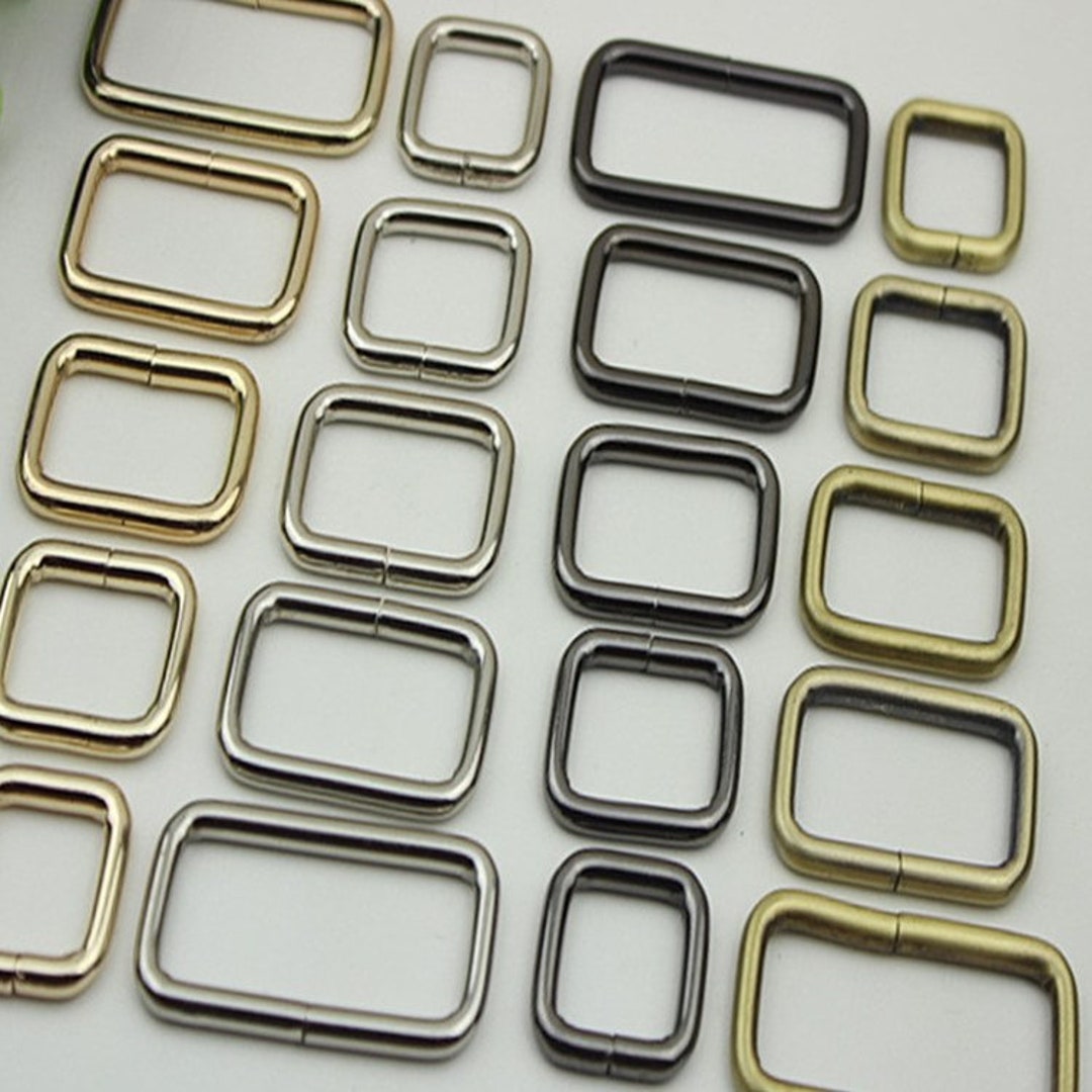 Square Rectangle Purse Strap Slider 10/100 Pcs Set Metal Single Loop ...