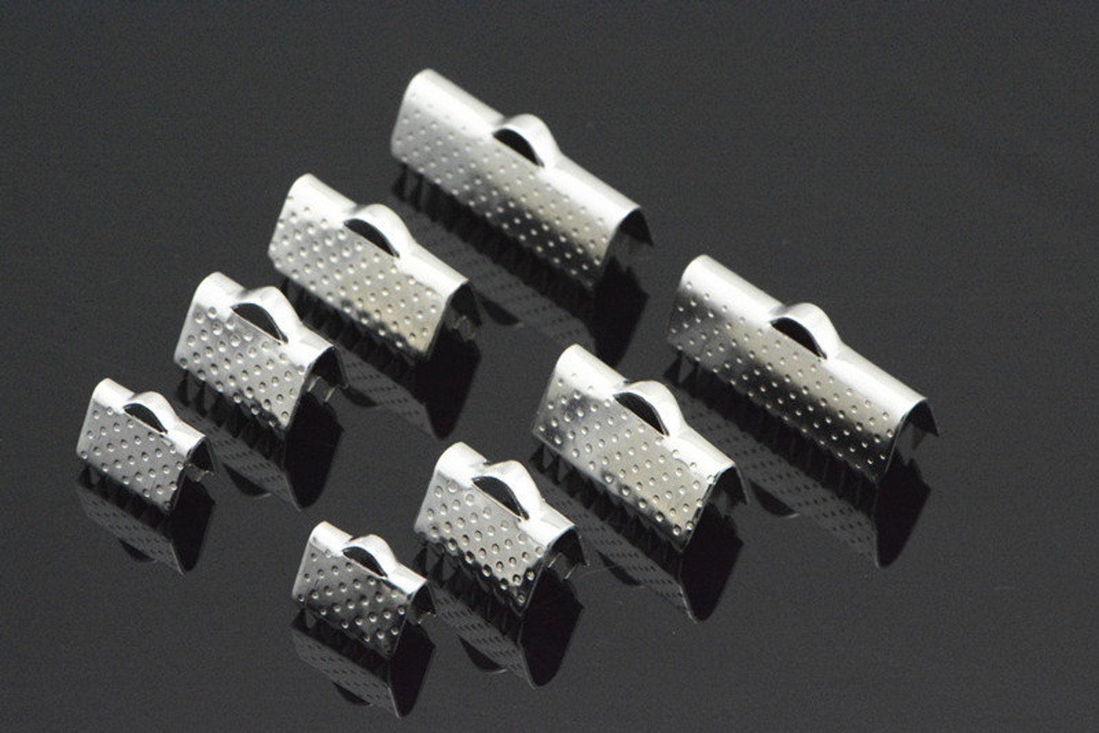 Stainless Steel Ribbon Clip Clamp Cord Crimp 6.5 8.5 10 13 15 20 25 Mm ...